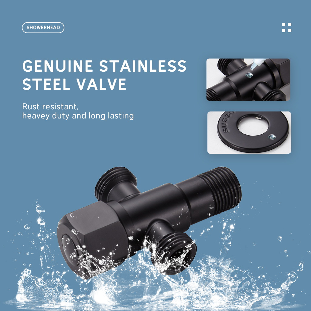 Black Stainless steel 3 way Angle valve-Tools&Home Improvememt bathroom ...