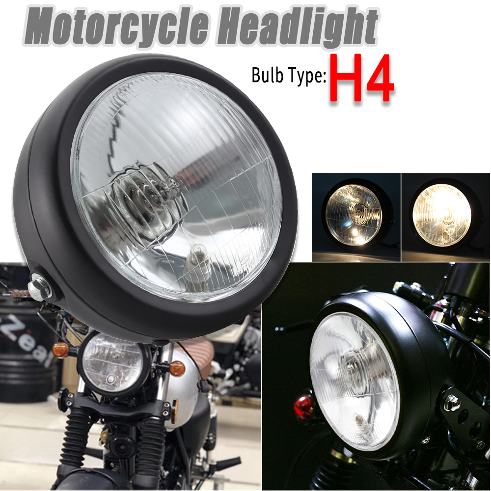 Pinph Motorcycle Refit Headlight Vintage Round Motorcycle Head Light ...