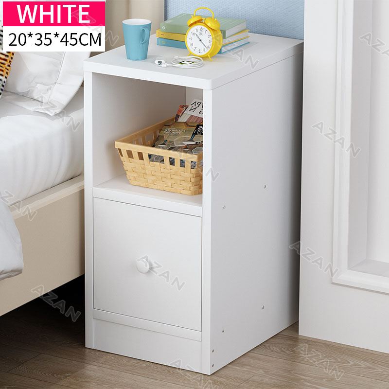 Bedside table Double Drawer minimalist modern bedroom storage rack ...