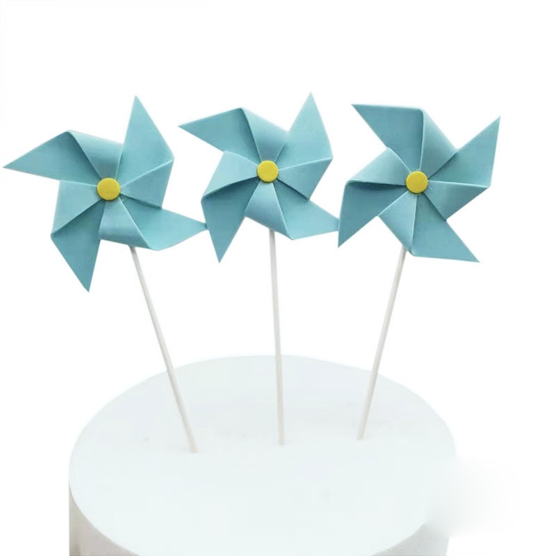 Windmill Cake Toppers Paper Sunflower Coconut Tree Cake Decoration ...