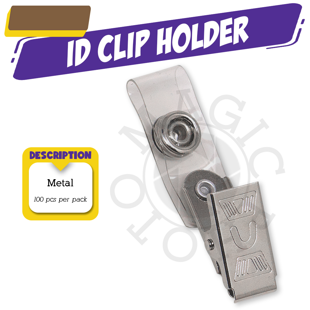 Magic photo (100pcs) ID Clip Holder Plastic / Metal Clip for Id Cards ...