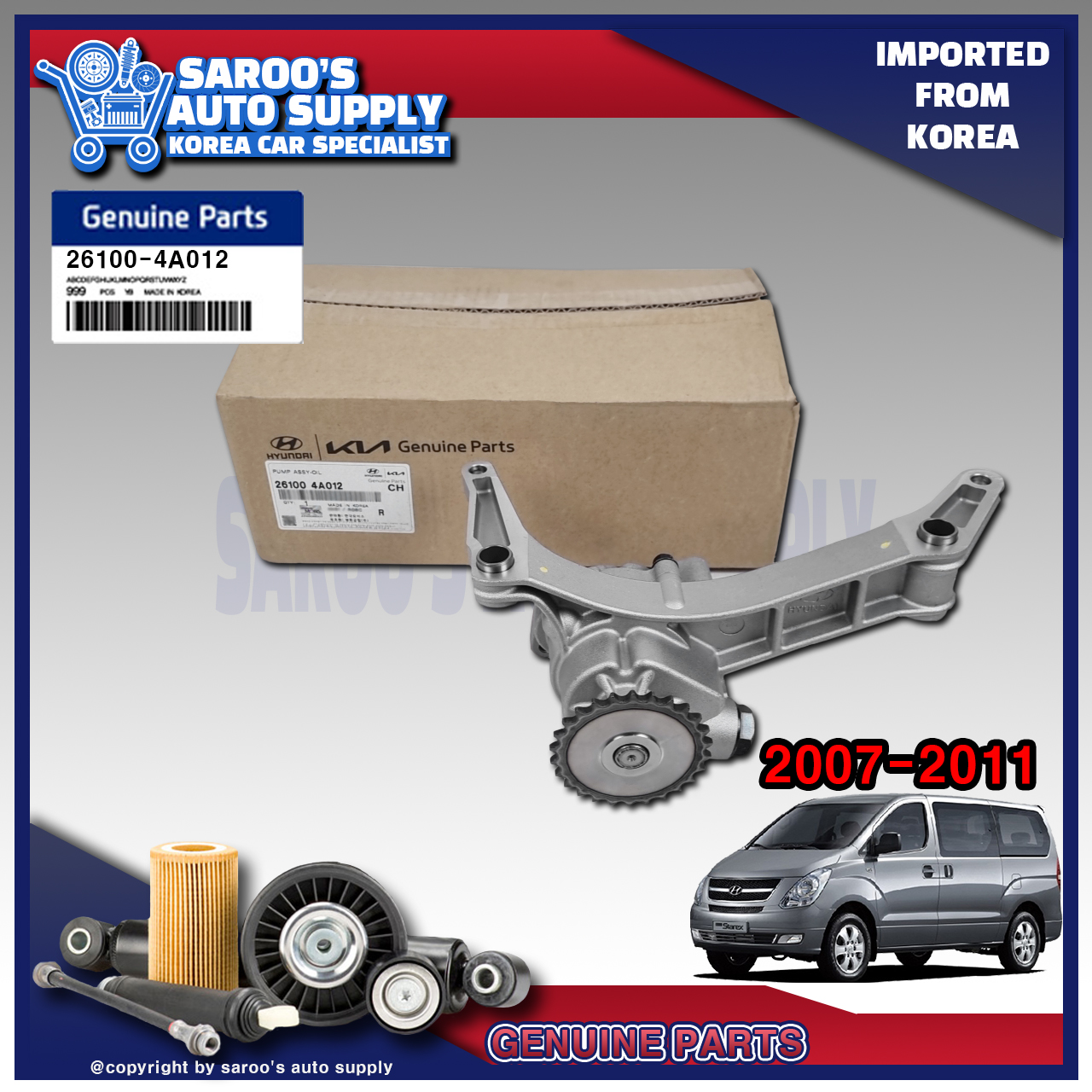 [A1][Genuine] Engine Oil Pump For Grand Starex (07-11) , CRDI ,Original ...
