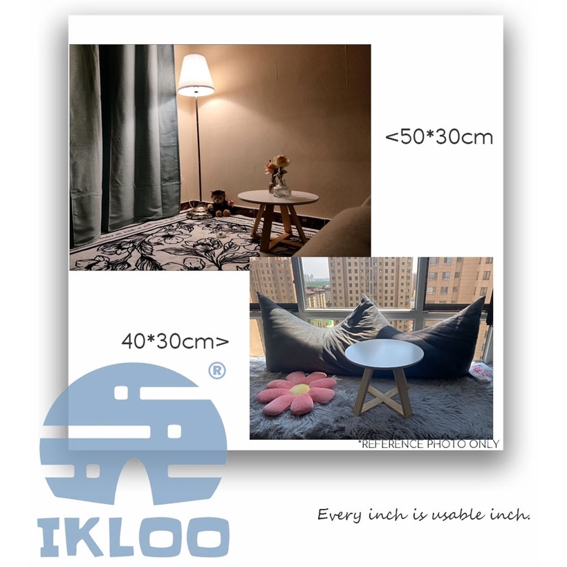 Ikloo nordic wood round coffee living mini center table side table | Lazada PH