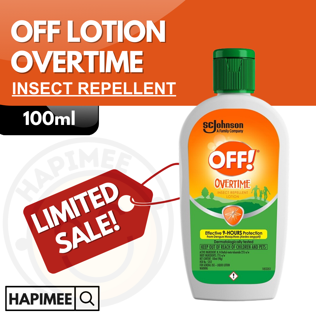 OFF Mosquito Repellent Lotion - Overtime Value Pack (100ml x 2) 8-hours ...