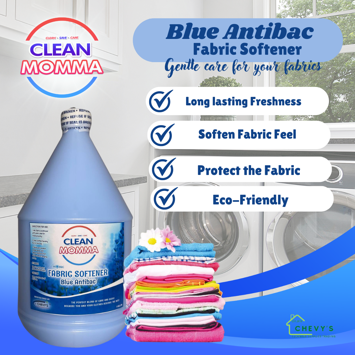 Laundry Fabricon 1 Gallon (Blue Antibac) / Fabric Conditioner ...
