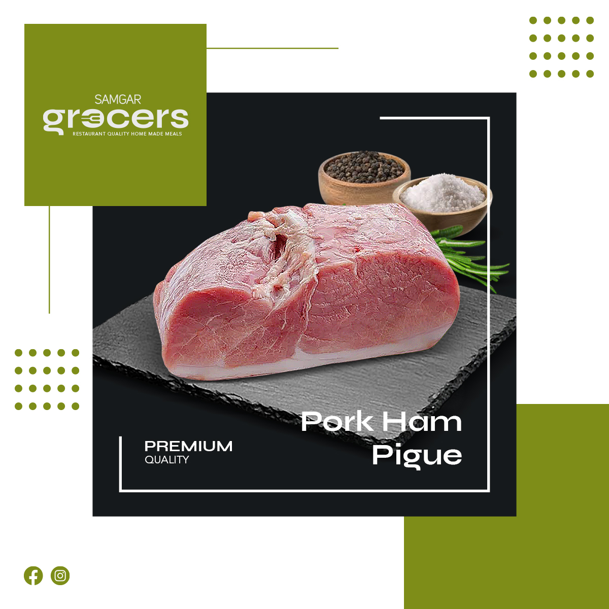 SAMGAR Grocers Pork Ham Pigue Whole - 1 Kilo premium frozen meat ...