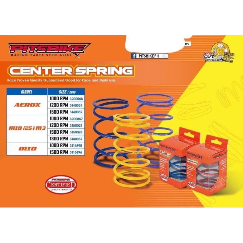 Pitsbike Center Spring Aerox155 1000rpm 1200rpm 1500rpm | Lazada PH