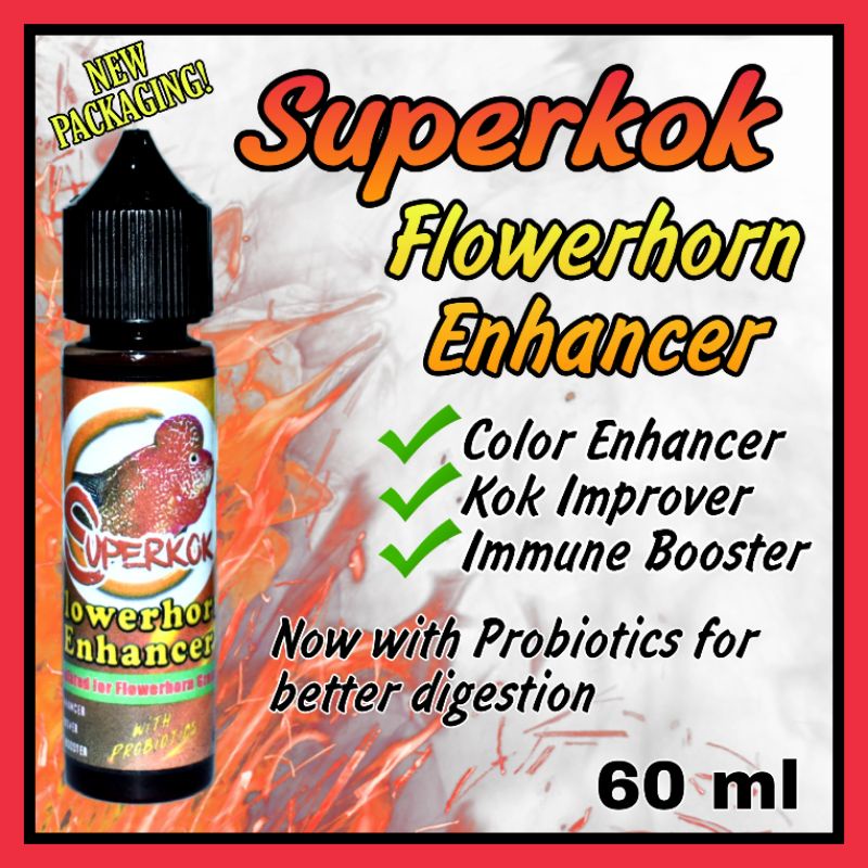 Hot sale 60 ml Superkok Flowerhorn Enhancer, Fish pellet enhancer ...