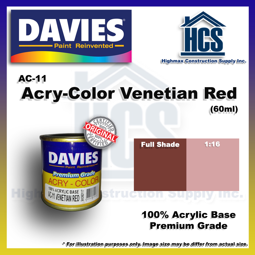 Davies AC-11 Acry-Color Venetian Red (1/4L | 60ml) | Lazada PH