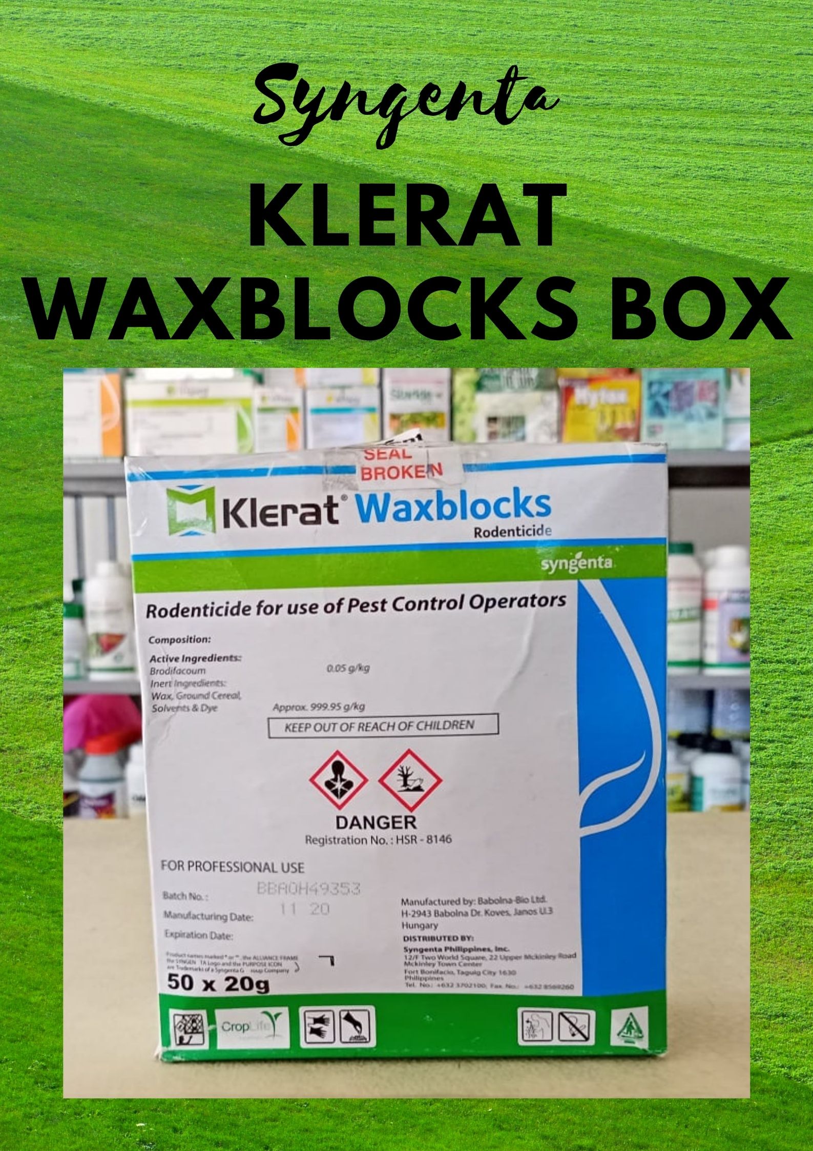 Syngenta KLERAT WAXBLOCKS Box Rodenticide 50x20g | Lazada PH