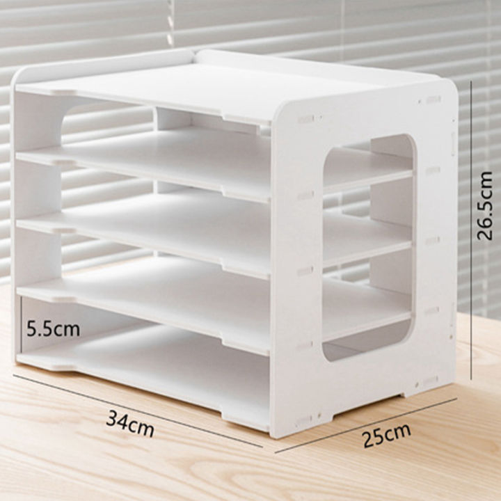 Multi Layer Desk Storage Rack Bookshelf Folder Book Office School A4 ...