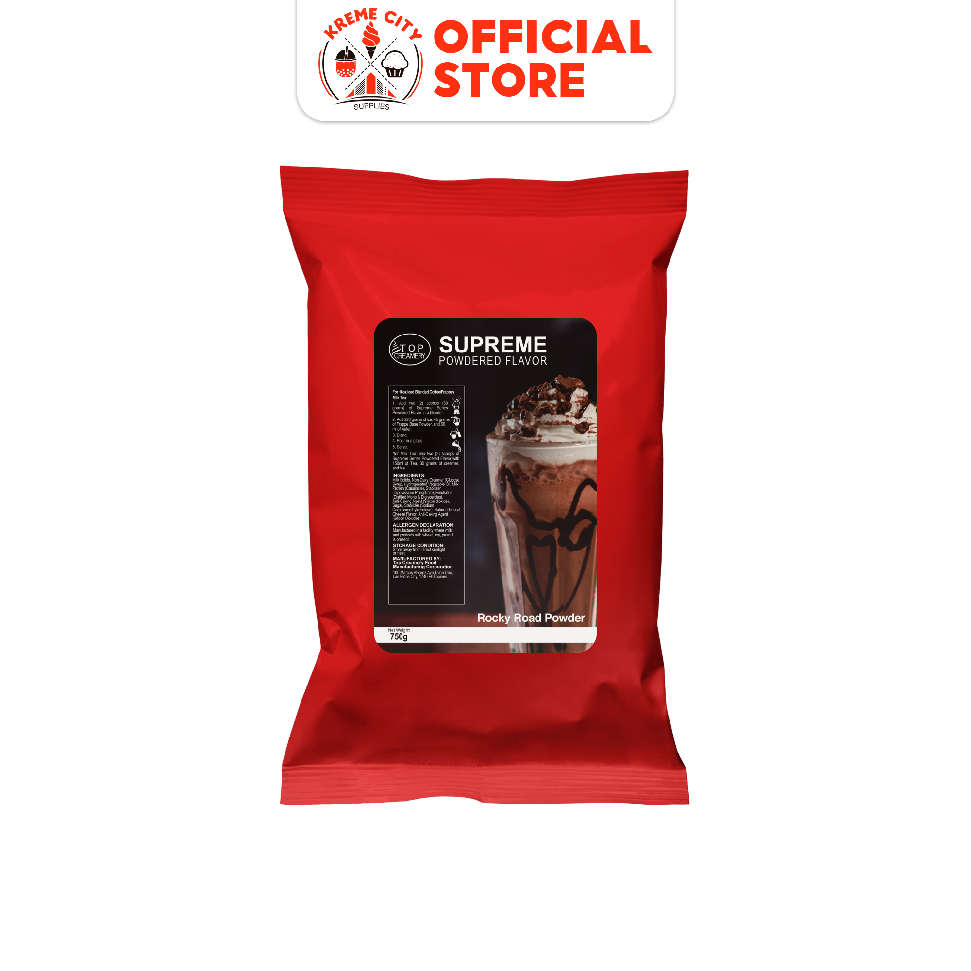 TOP Creamery Supreme Series Rocky Road Powdered Flavor Beverage Drink ...