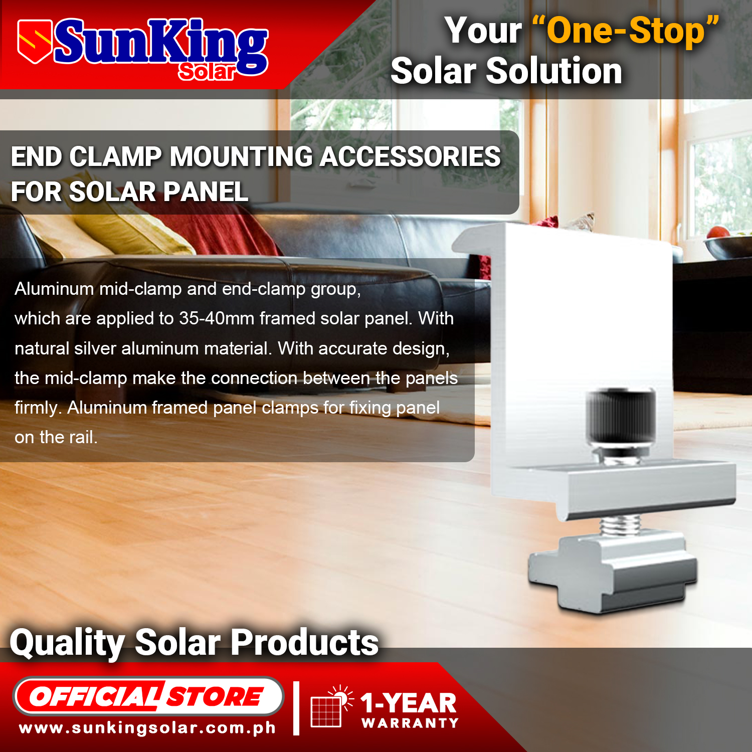 End Clamp Mounting Accessories for Solar Panel Sunking Solar ...