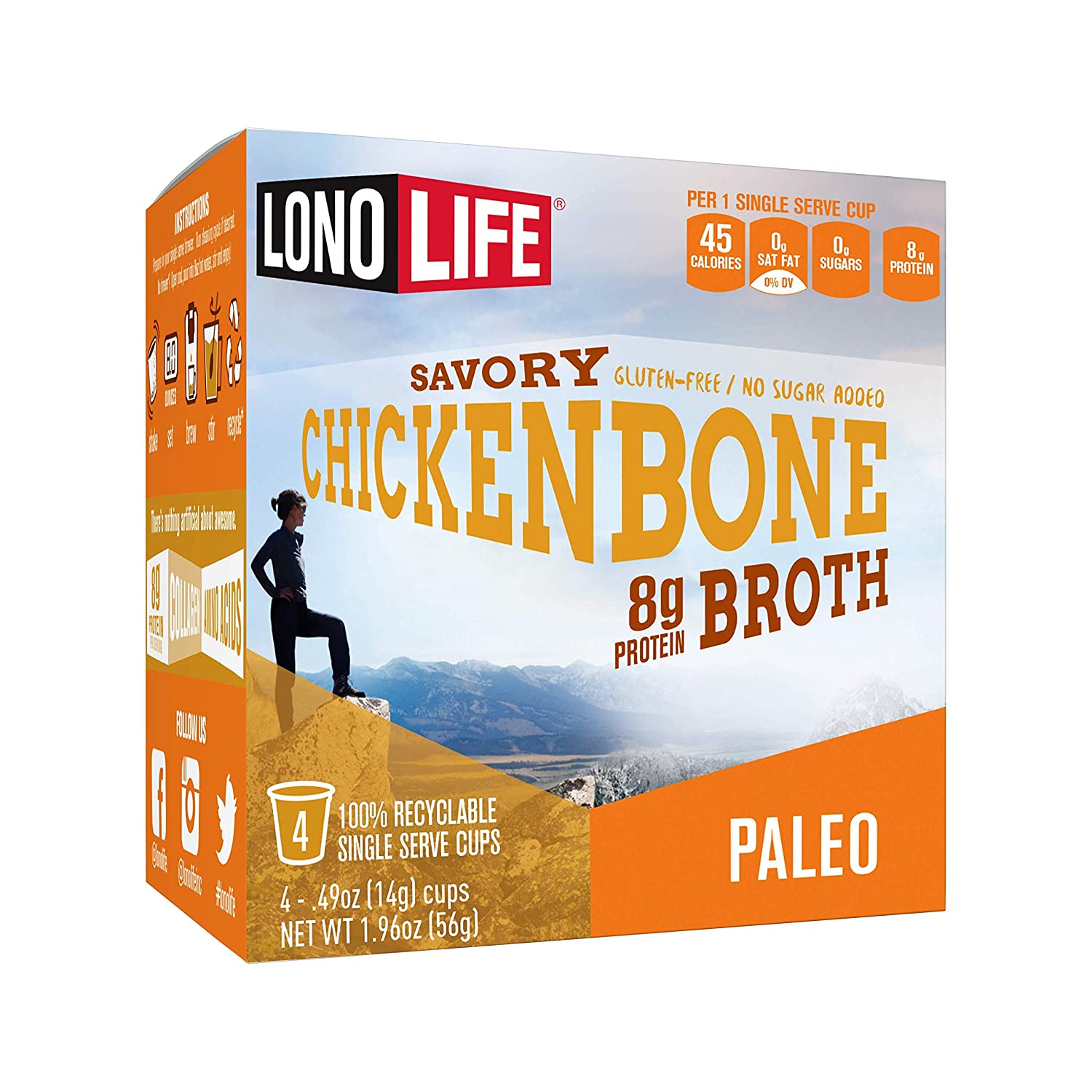 30% OFF!! (Exp Sep 2023) LonoLife Chicken Bone Broth Powder with 10g ...