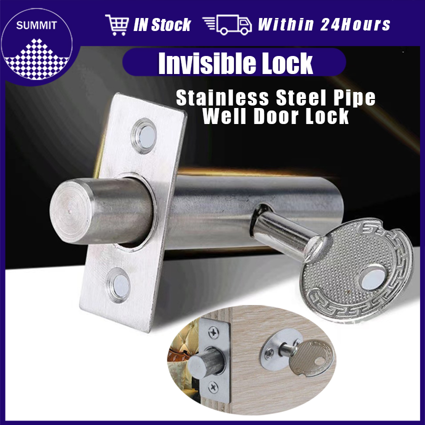 1Pcs Invisible Pipe Lock for Concealed Door Fire Escape Stainless Steel ...
