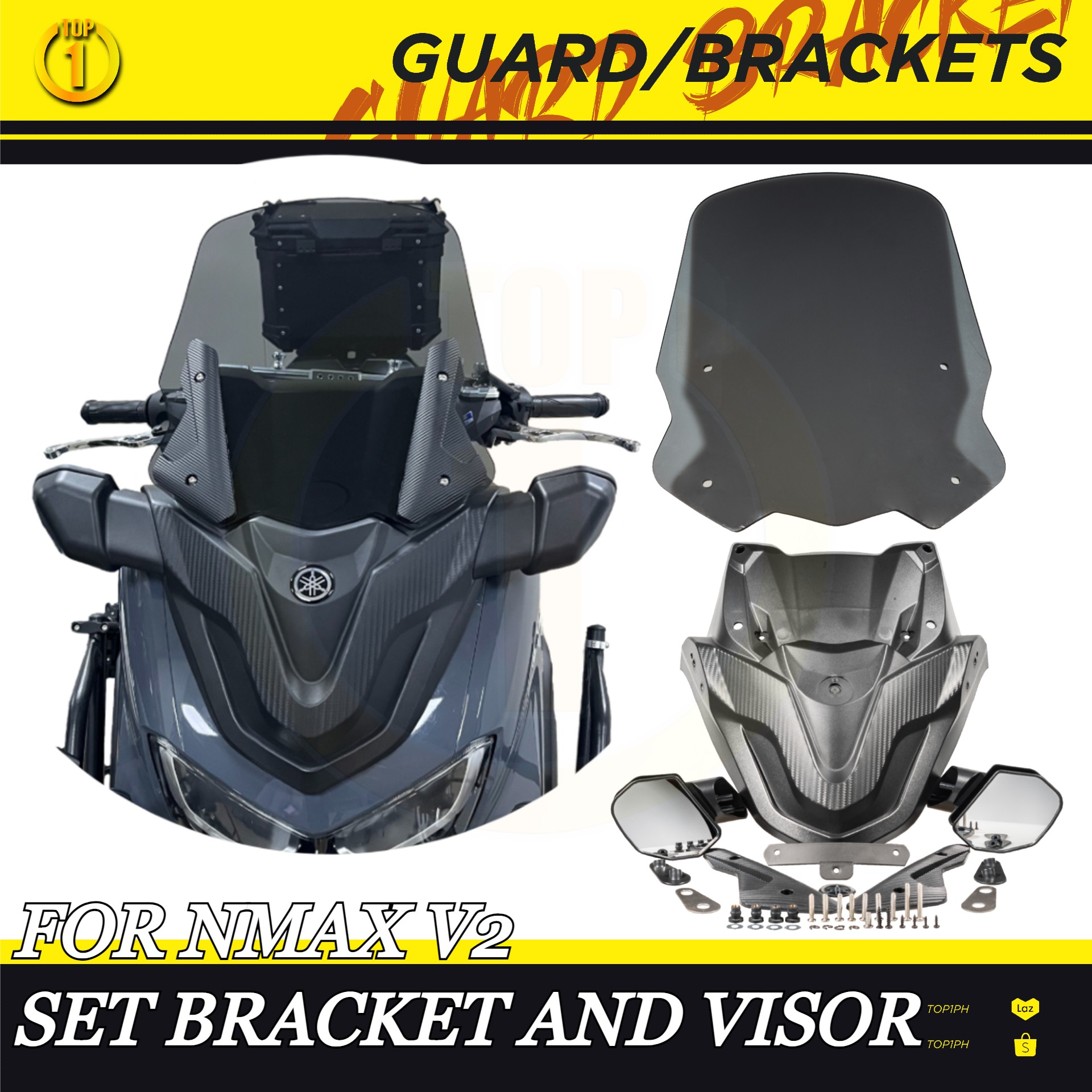 TOP1 Voltron Facelift New 1 Set Bracket With Side Mirror And Visor For ...
