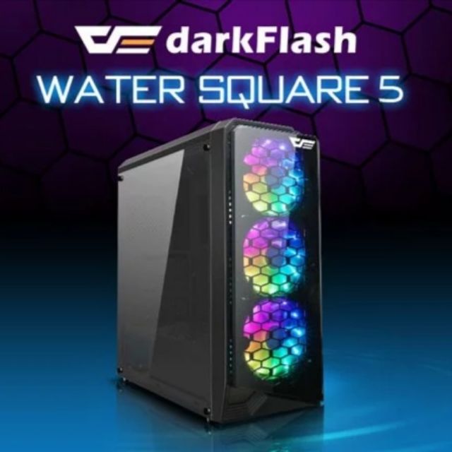 darkFlash Water Square 5 built-in 3 RGB fan gaming case | Lazada PH