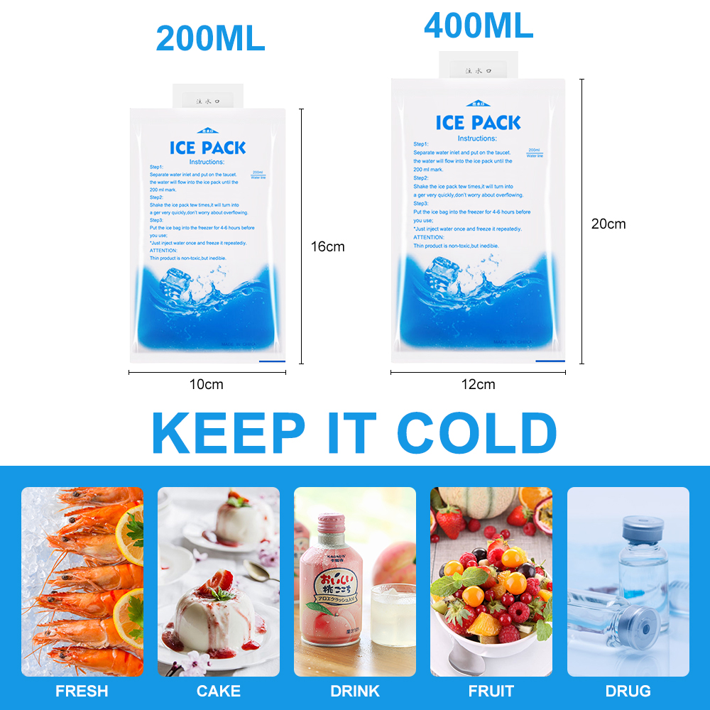 1PC Reusable Ice Bag Leak Proof Insulated Dry Cold Ice Pack with ...