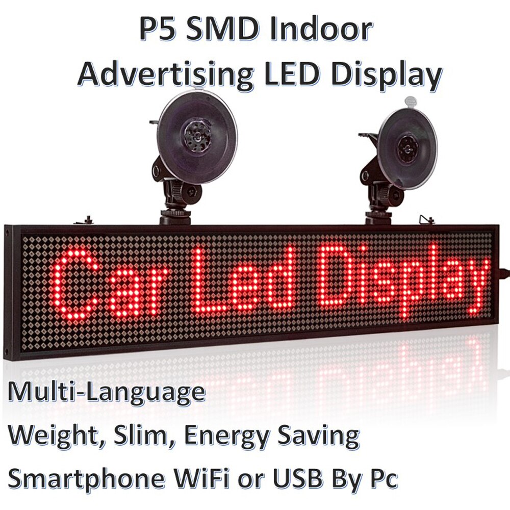 12V Vehicle LED Display Screen Indoor Wireless APP Programmable ...