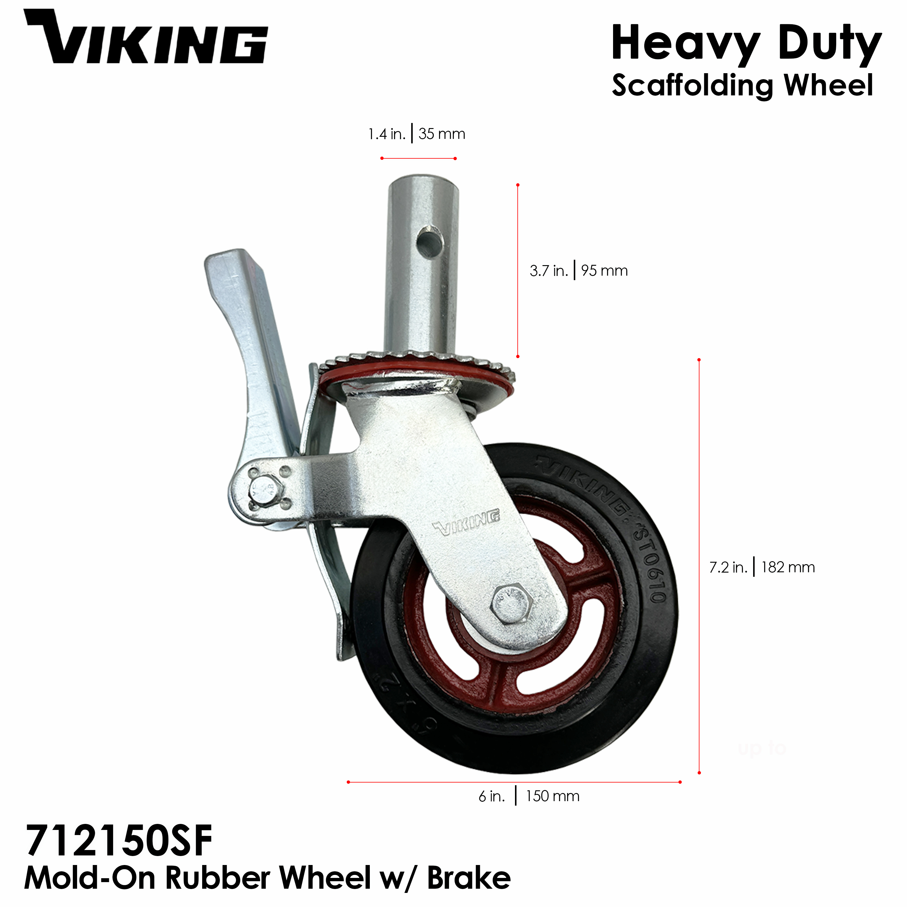 Viking Scaffolding Caster Wheel with Double Ball Bearing/ Rubber/ PU ...