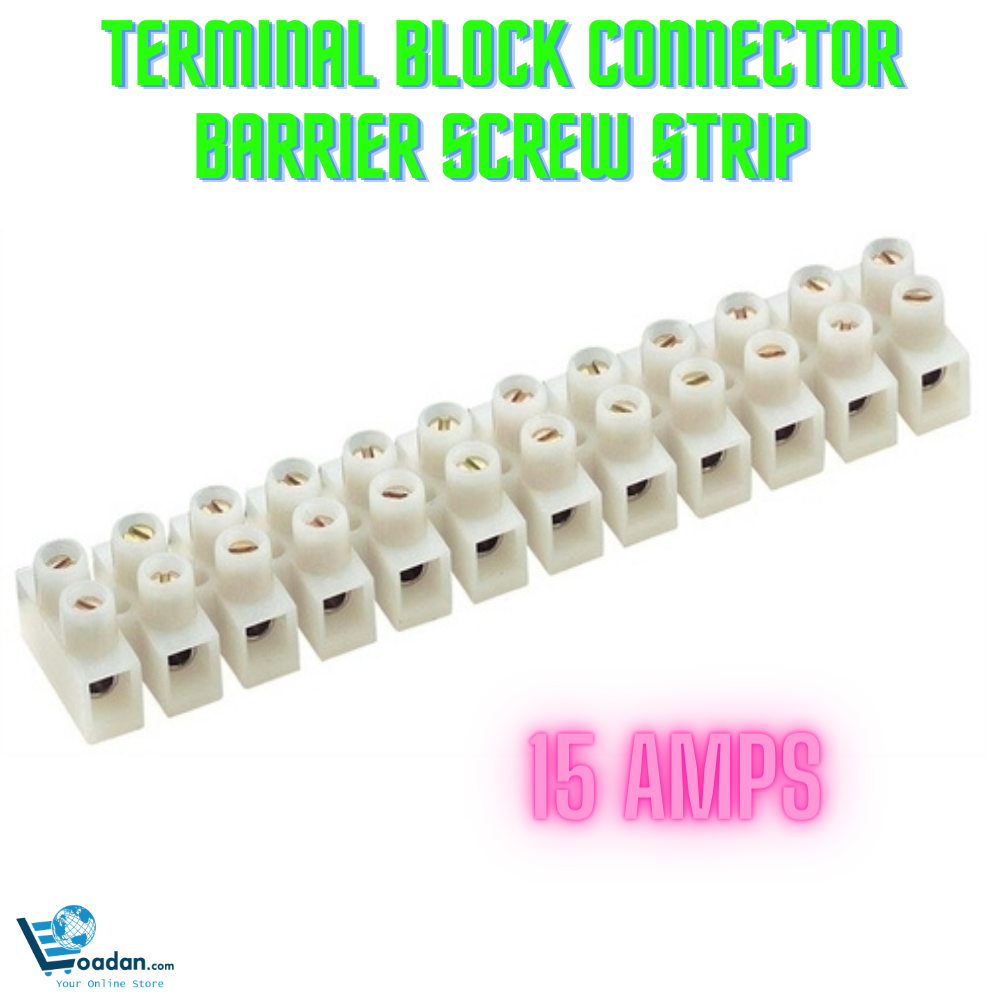 Terminal Block Barrier Strip Screw Wire Connector Strip 12 Position ...