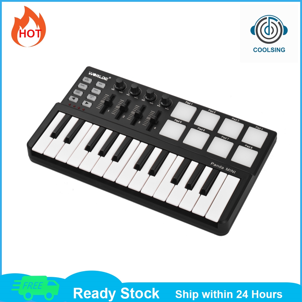 WORLDE Panda mini Portable Mini 25-Key USB Keyboard and Drum Pad MIDI ...