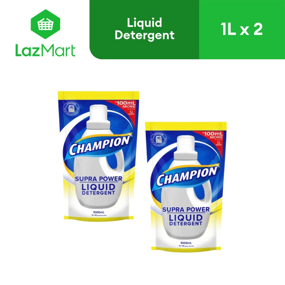 Champion Liquid Detergent High Foam Top Load 1L SUP - Pack of 2 | Lazada PH