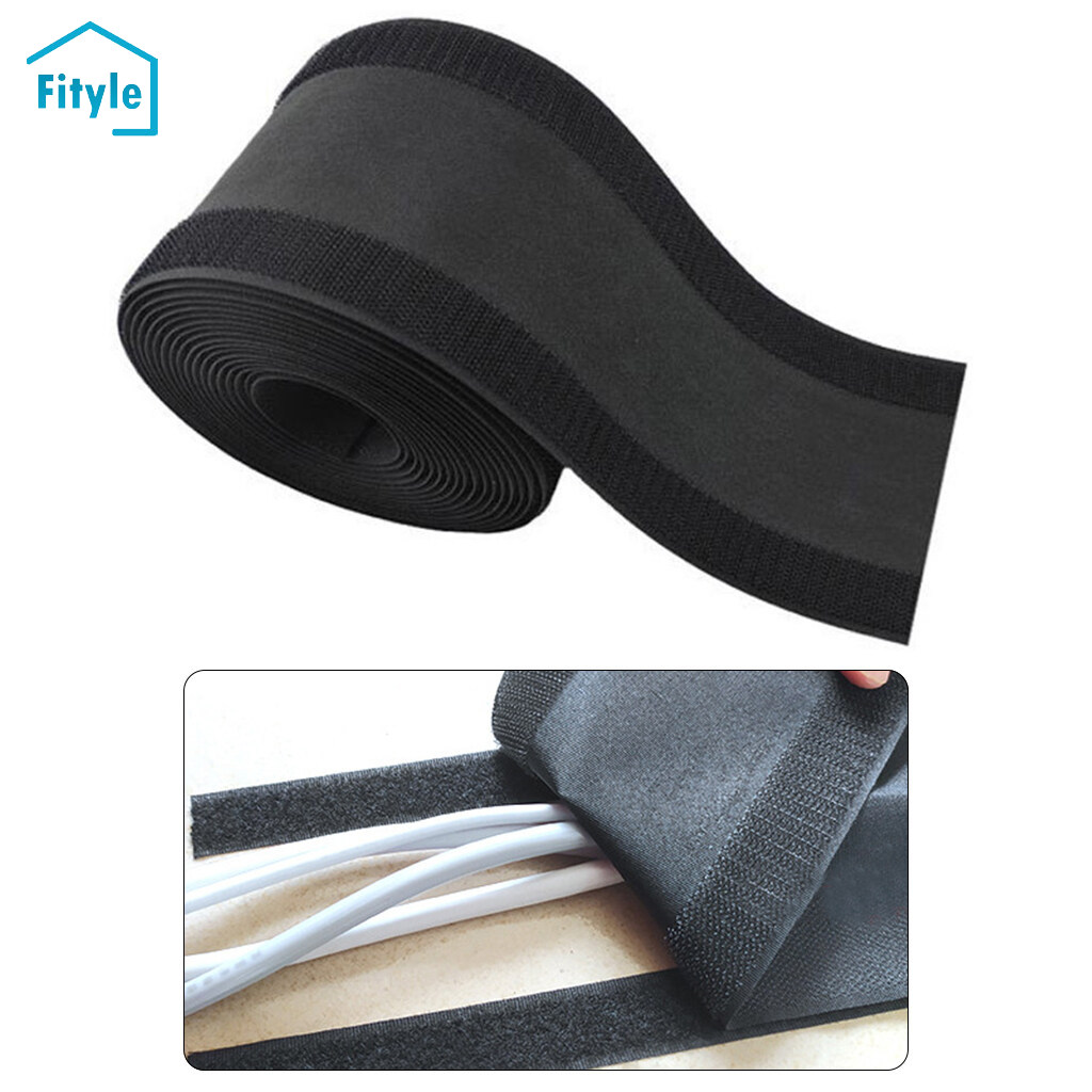 Fityle Black Cable Grip Strip Carpet Floor Cord Cover Cable Protector ...