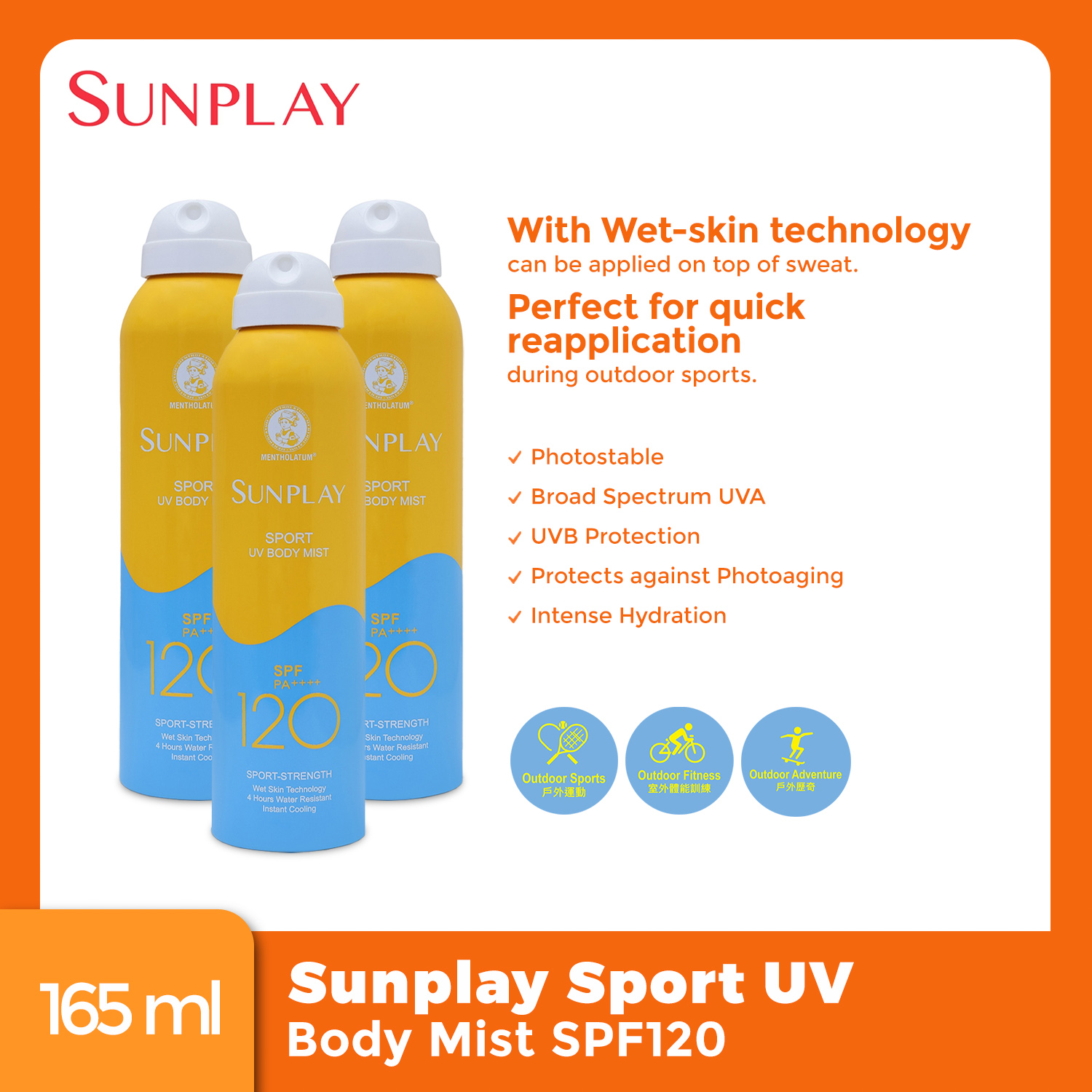 Sunplay Sport Body Mist SPF 120 [Bundle of 3] | Lazada PH