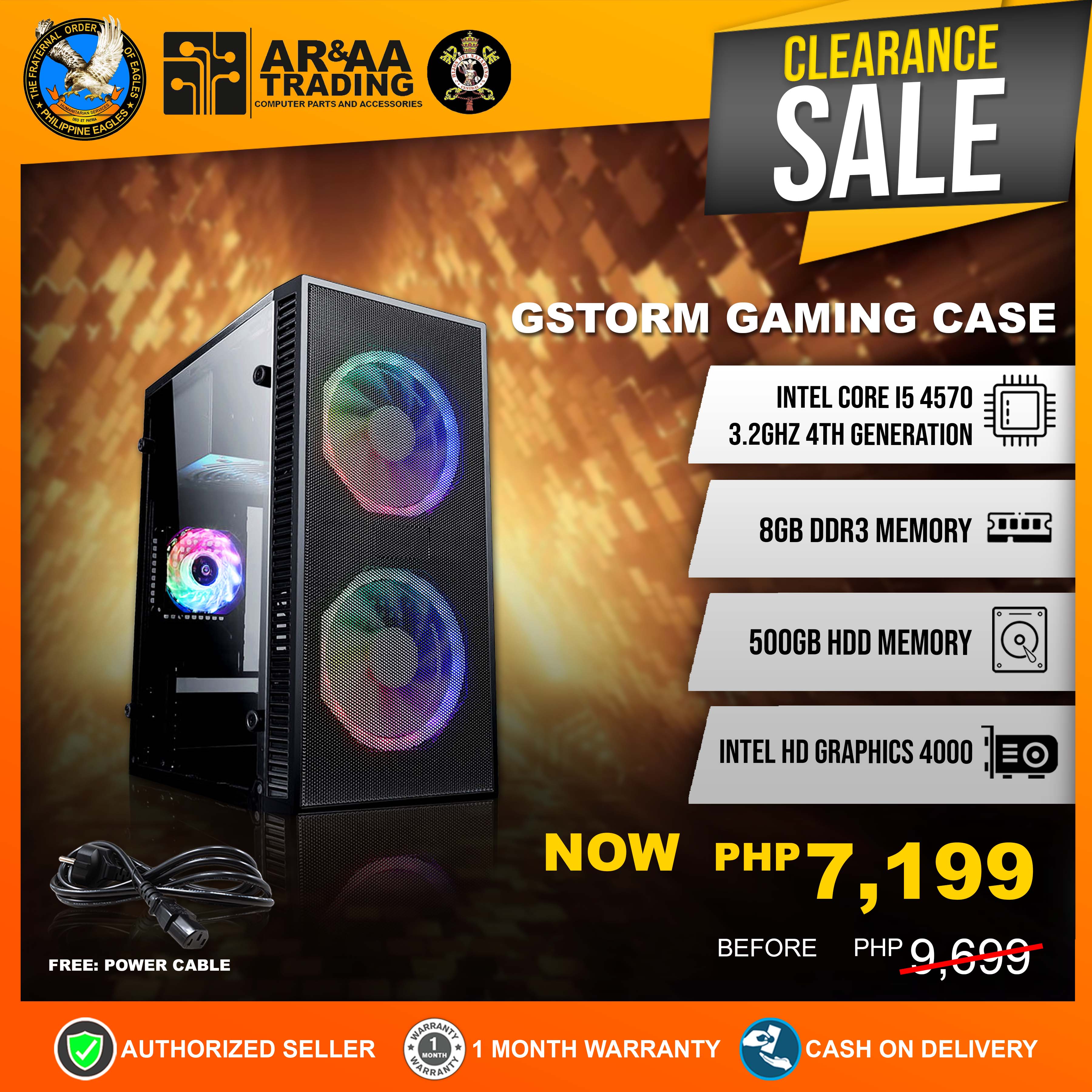 CPU GSTORM Gaming Case Intel Core i5 4570 3.2ghz 8gb 500gb HDD (2nd ...