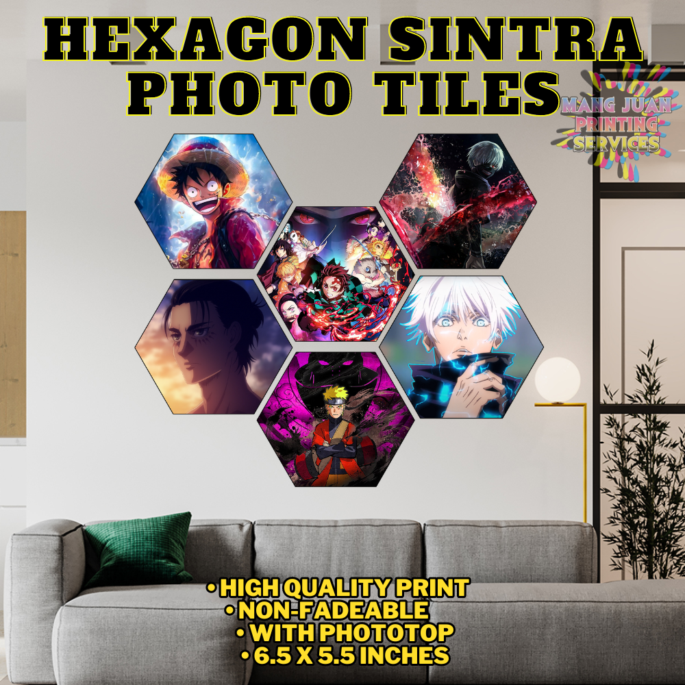 Hexagon - Personalized / Customized Sintra Board Photo Tiles 6.5x5.5 ...