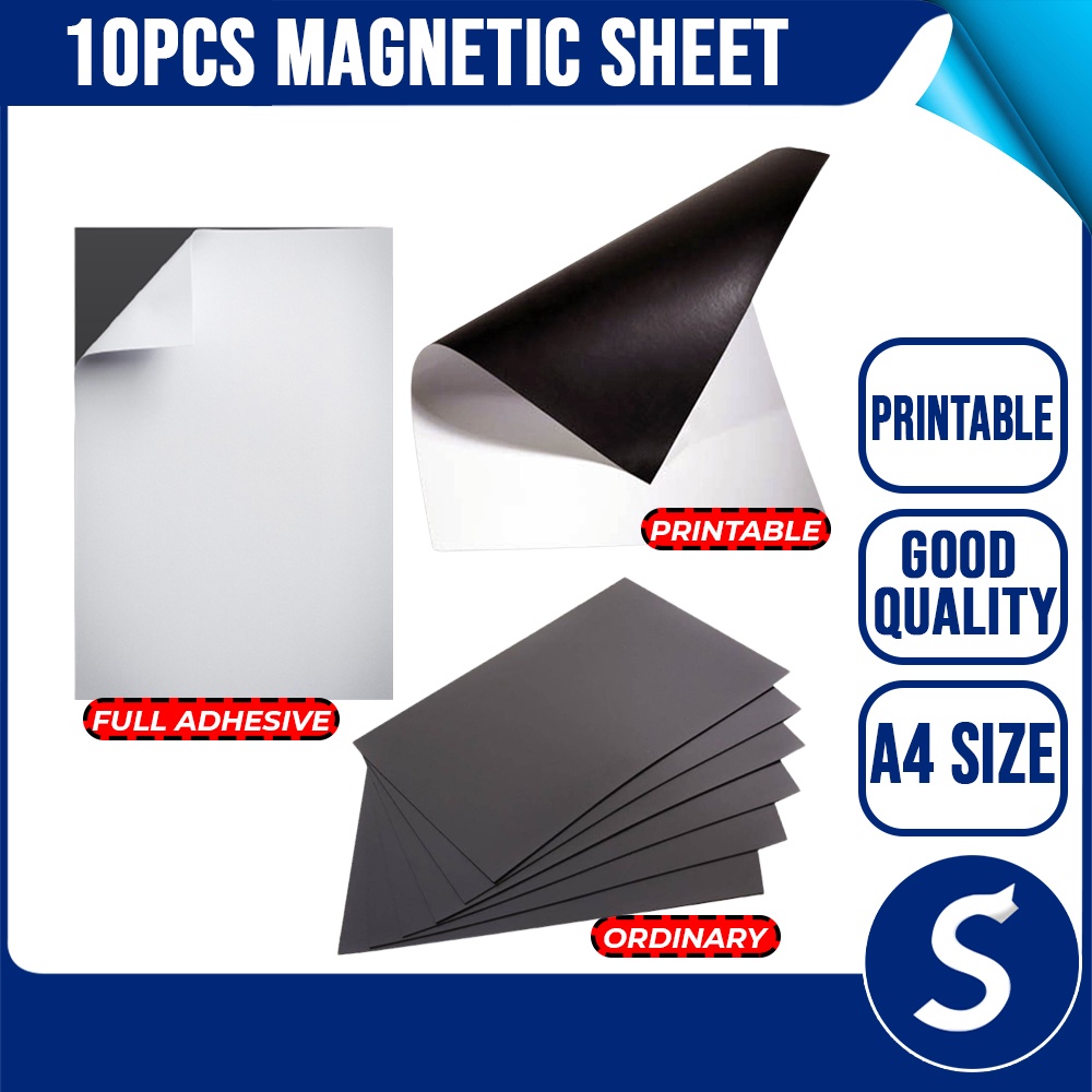10pcs Magnetic Sheet A4 Size High Quality Ordinary/ Full Adhesive ...