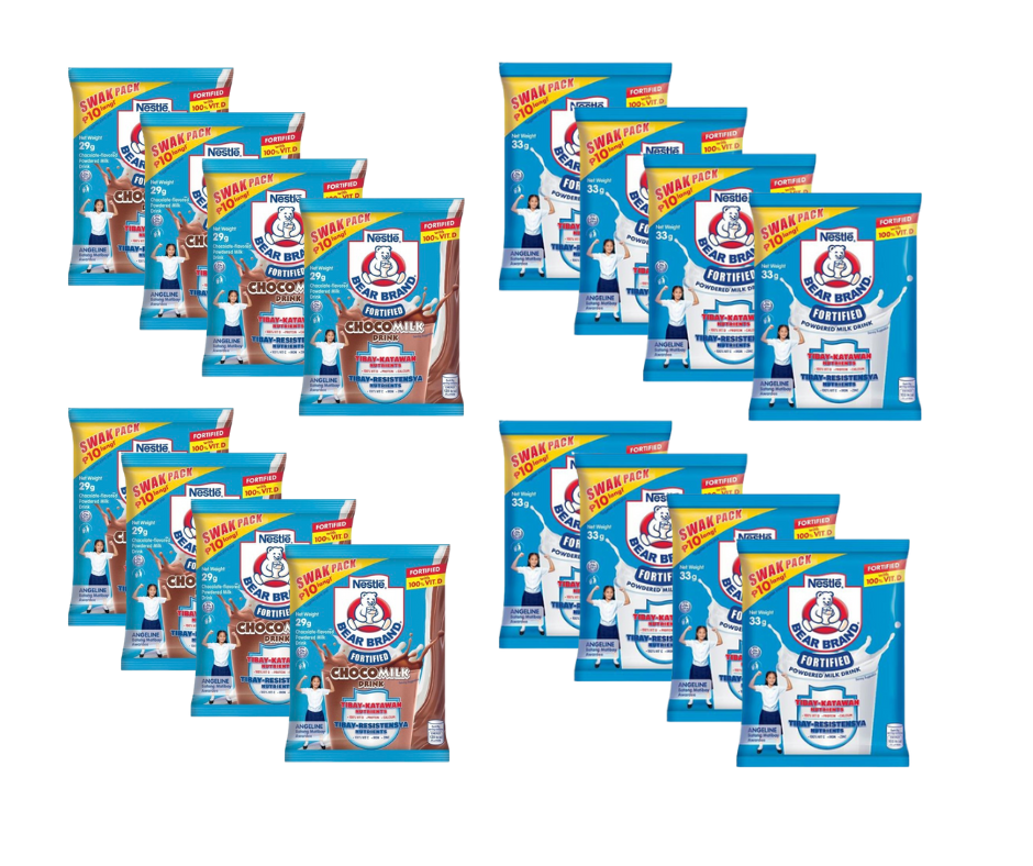 Bear Brand Swak Pack Chocolate & Milk Powder Drink 8pcs | Lazada PH