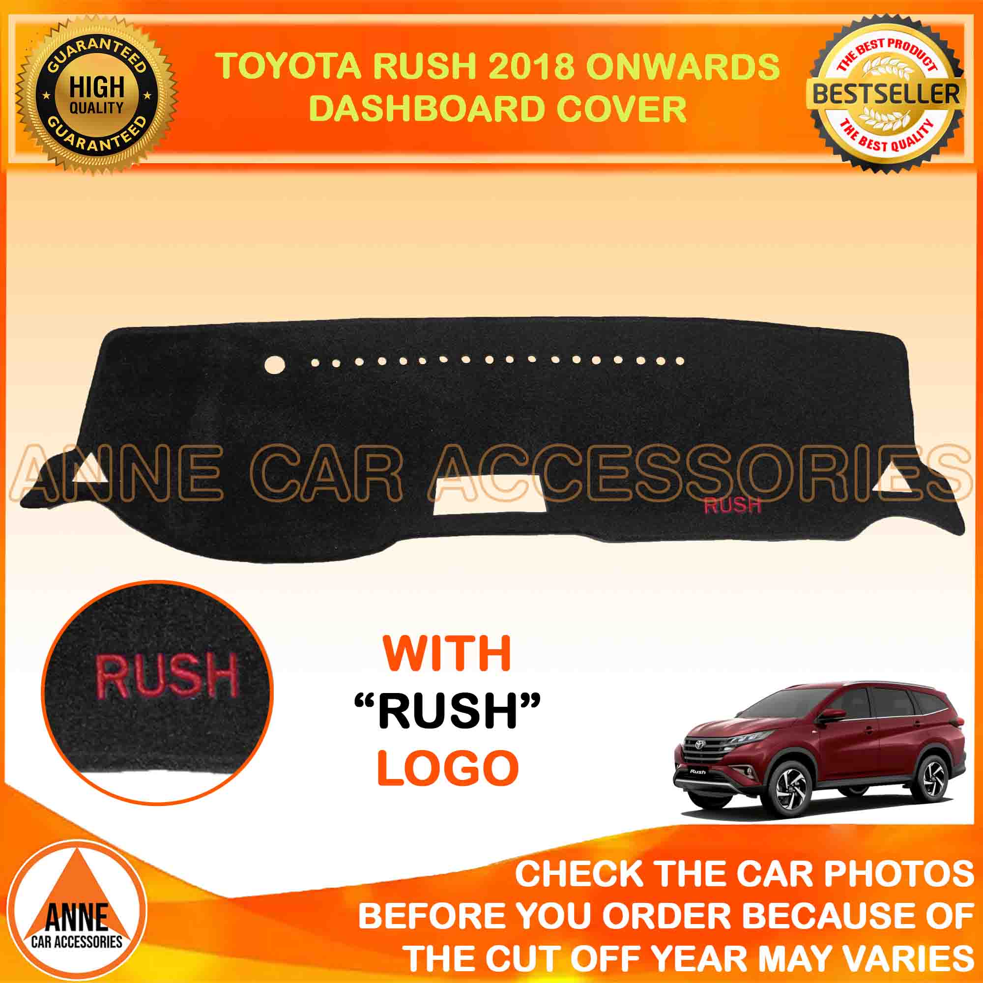 Dashboard Cover for Toyota Rush G E 2018 - 2023 Model Dashmat Dash Mat ...