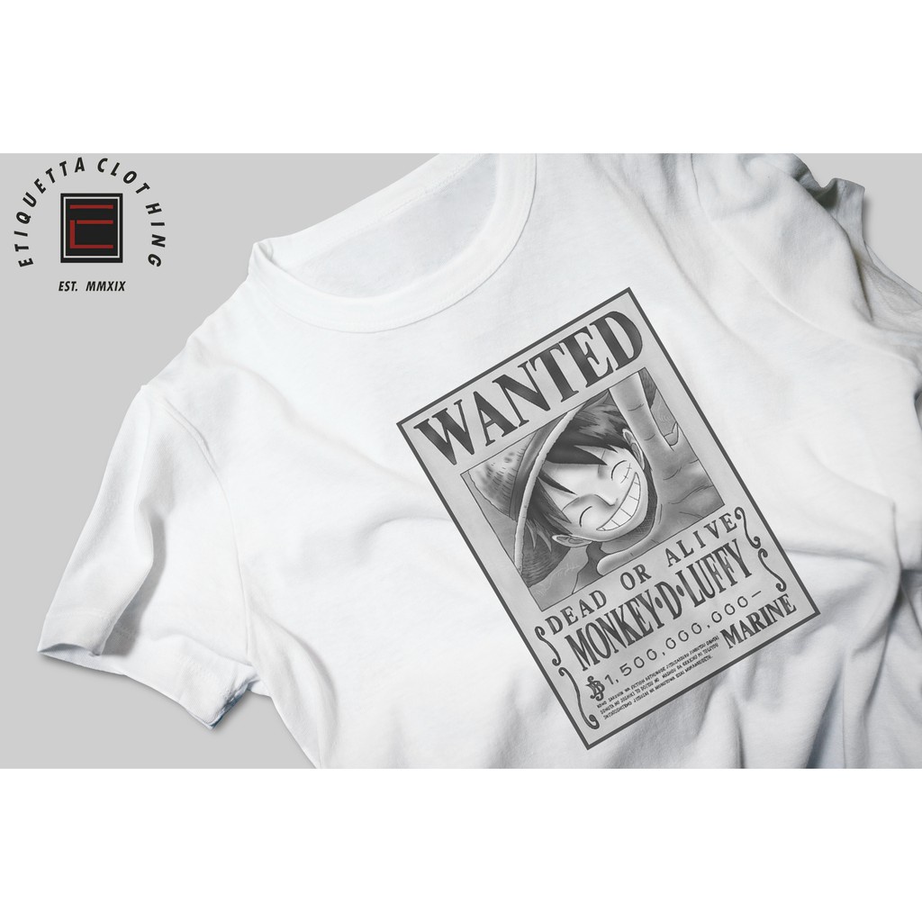 ♠Anime Shirt - One Piece - Wanted Poster - Luffy | Lazada PH
