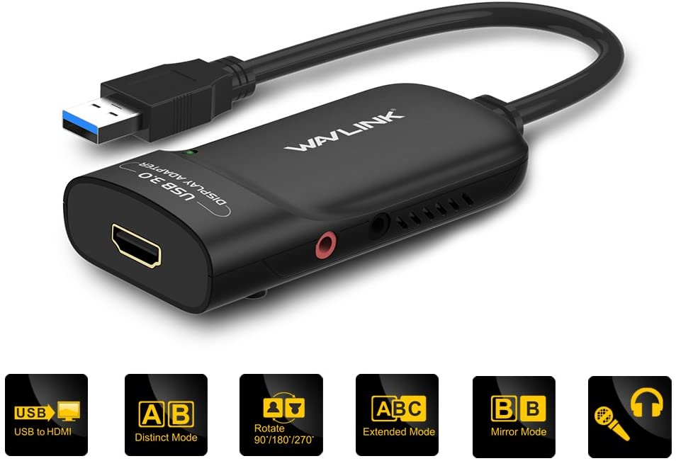 Wavlink USB 3.0 to HDMI Universal Video Graphics Adapter with Audio ...