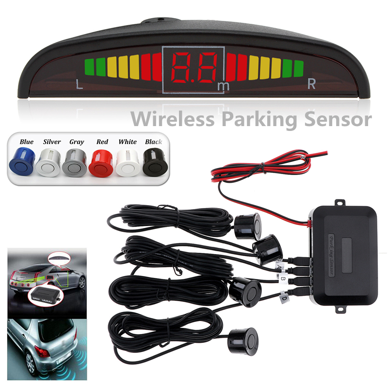 Wireless Car Auto Parktronic LED Parking Sensor With 4 Sensor Reverse ...