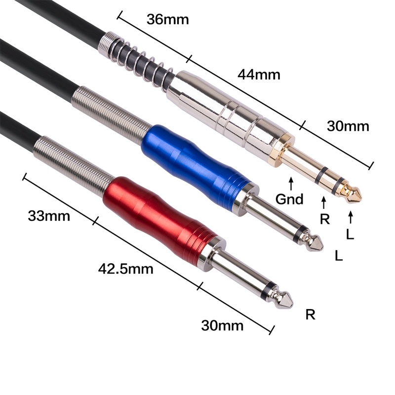 Audio Line, 6.35mm Male Jack to Dual 1/4Inch Male TS Mono Breakout ...