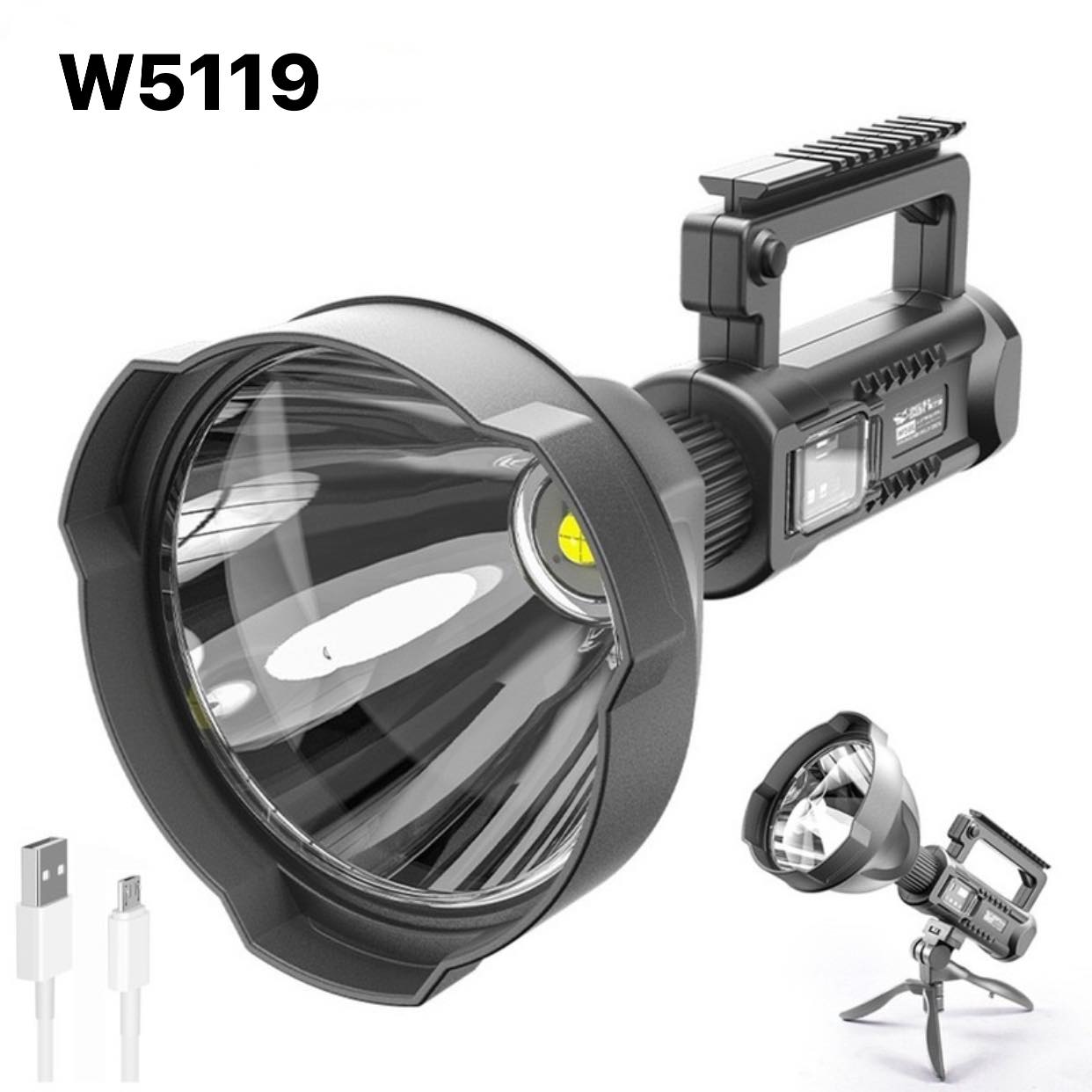 W5119 P90 Powerful Rechargeable LED Flashlight Portable Torch Lamp ...