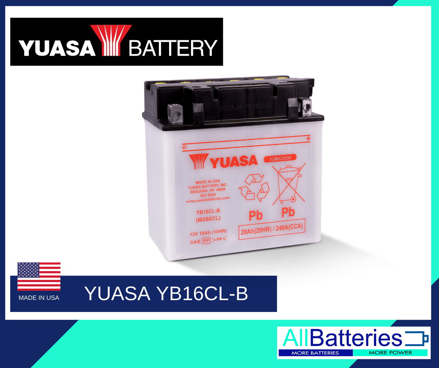 YUASA YB16CL-B (USA) | Lazada PH