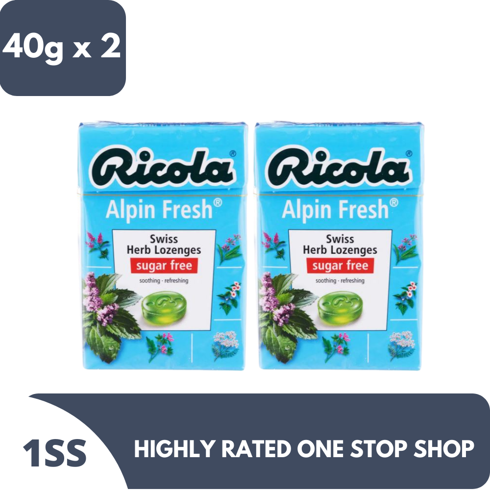 Ricola Alpin Fresh Swiss Herb Lozenges Sugar Free 40g x 2 | Lazada PH