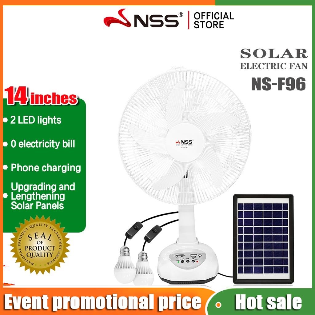 NSS solar fan 14 Rechargeable fan 5W solar panel Solar electric Fan ...