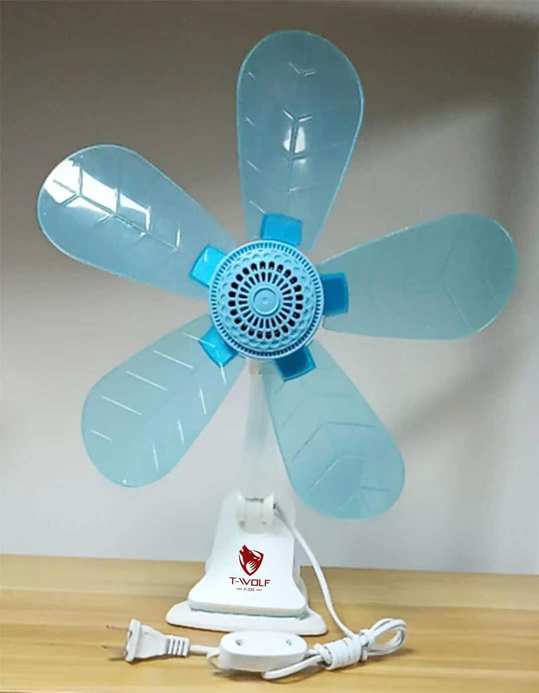 5 blends Fan Home Electric Fan W/ Clip Clover Fan Anti-Heat Portable ...