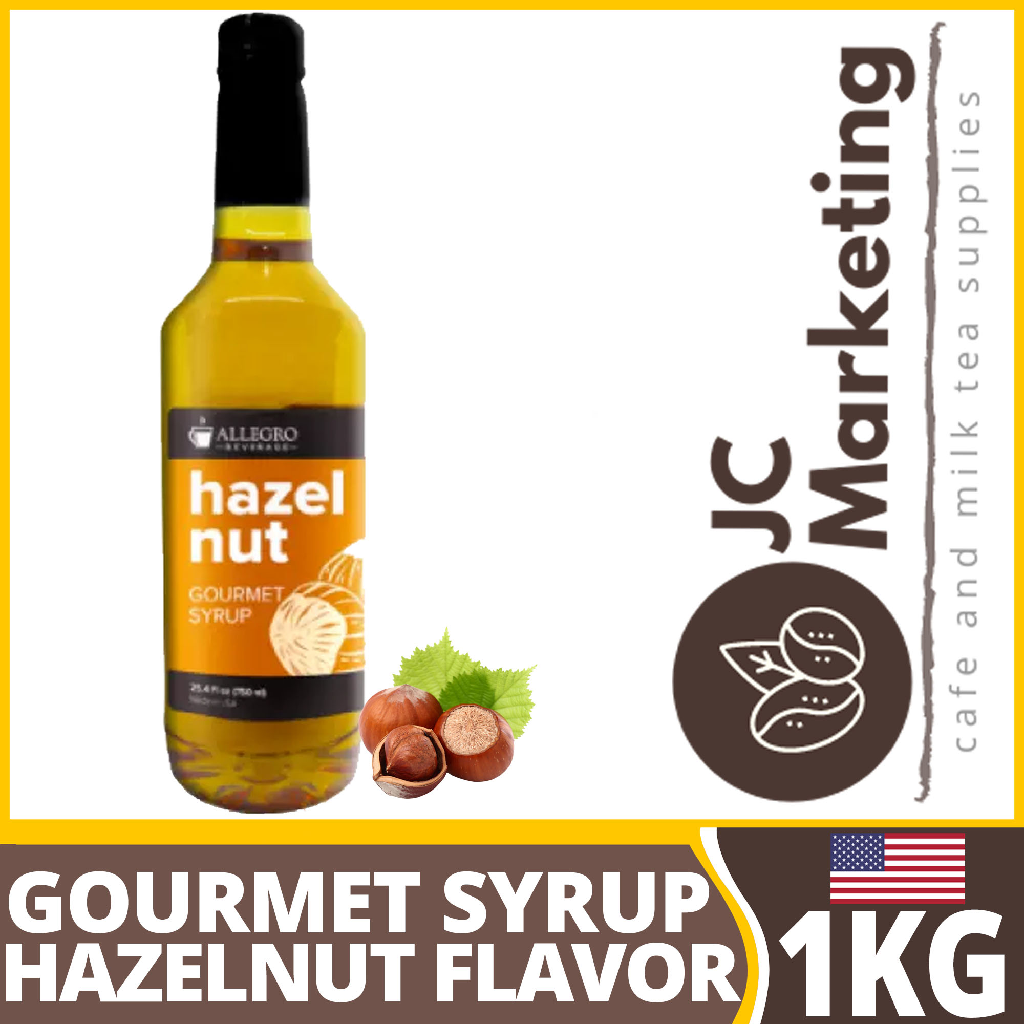 Allegro Hazelnut Flavor Gourmet Syrup 750ml Can use for Many ...