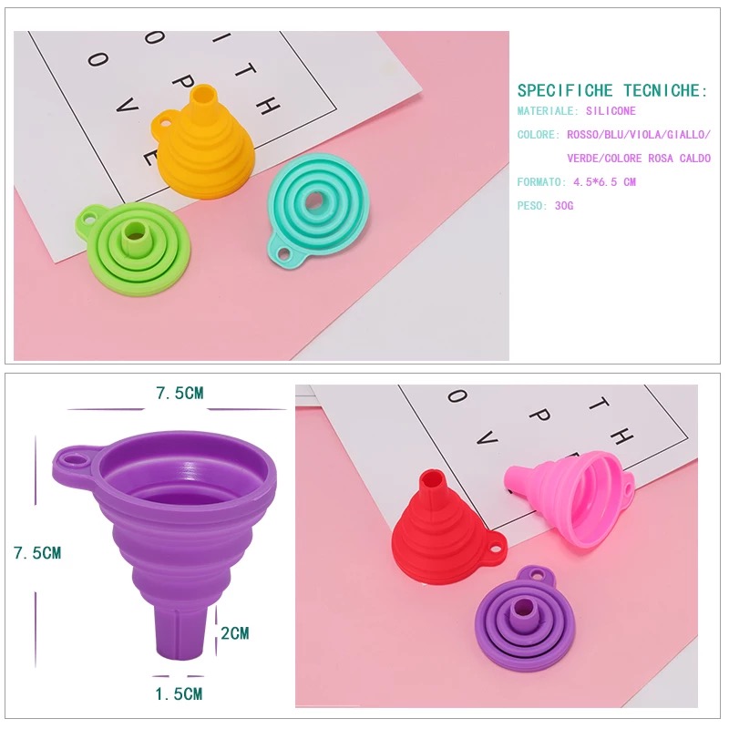 Portable Mini Collapsible Funnel Silicone Foldable Funnel for Water Bottle Hopper Foldable ...