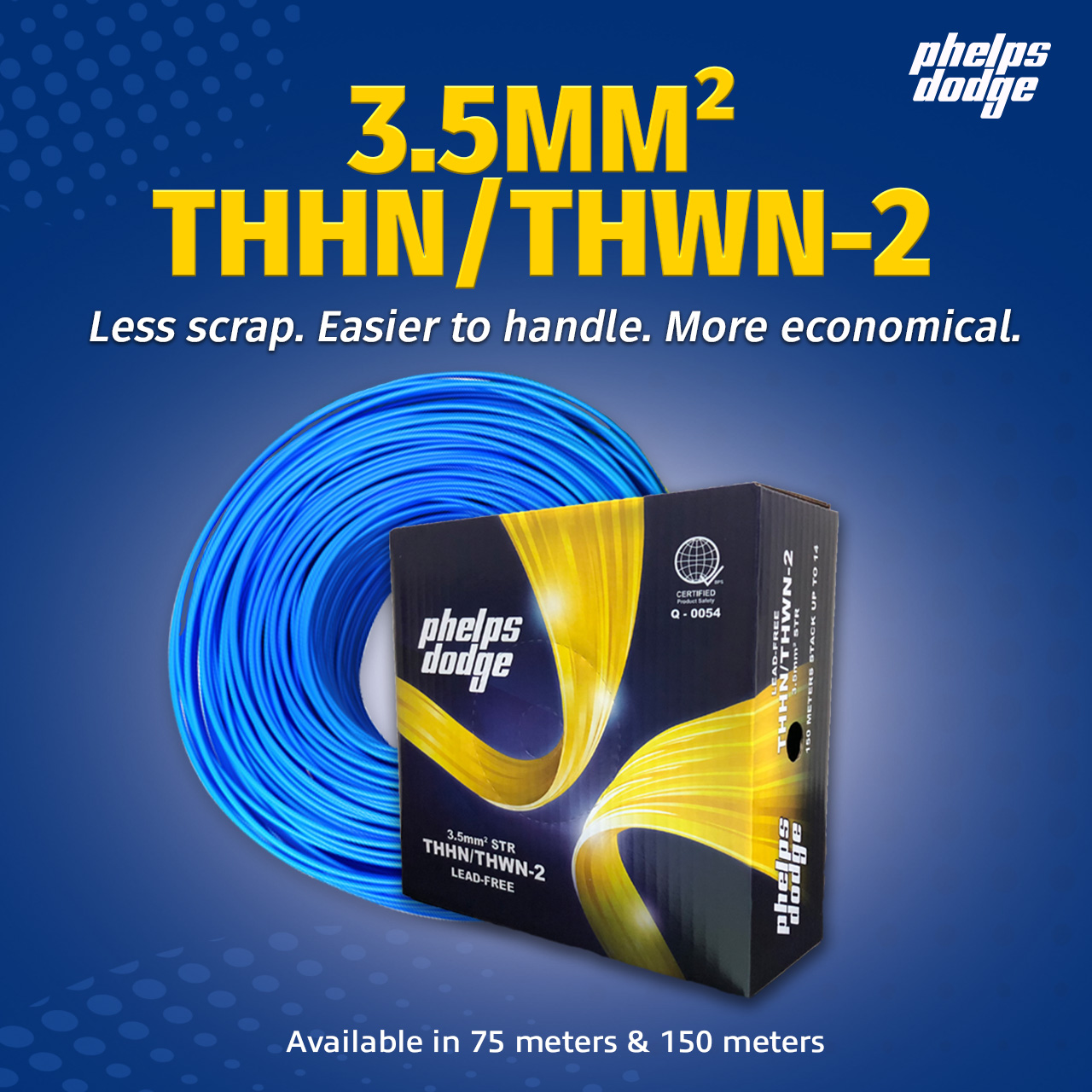 Phelps Dodge THHN THWN 2 3 5mm2 150 Meters And 75 Meters Building Wire