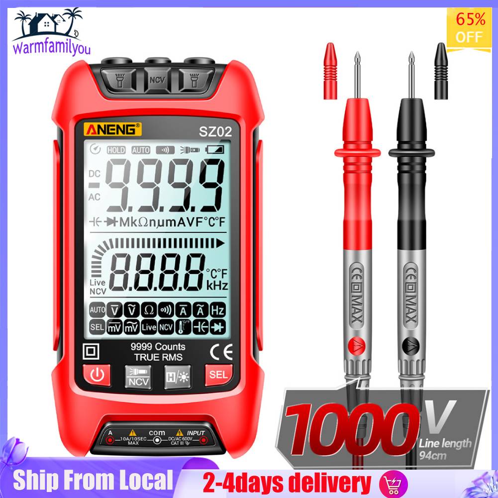 6000/9999Counts Digital Display Multimeter Auto Range Digital ...