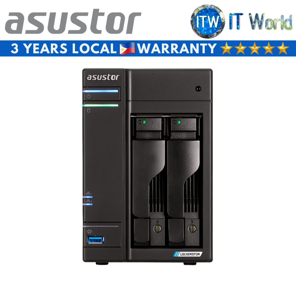 Asustor Lockerstor 2 Gen 2 AS6702T 2-Bays Diskless Network Attached ...