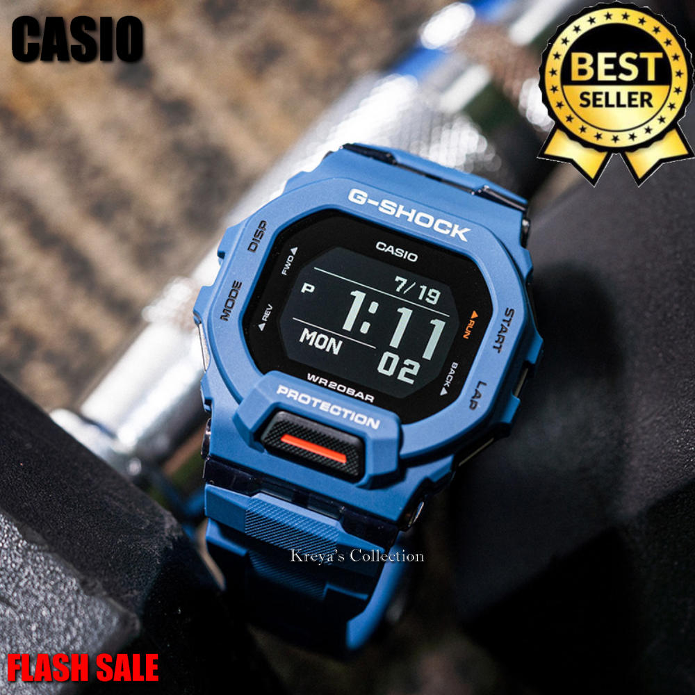 Casio GBD-200 Digital Blue Black Resin Band Waterproof Sports Watch ...