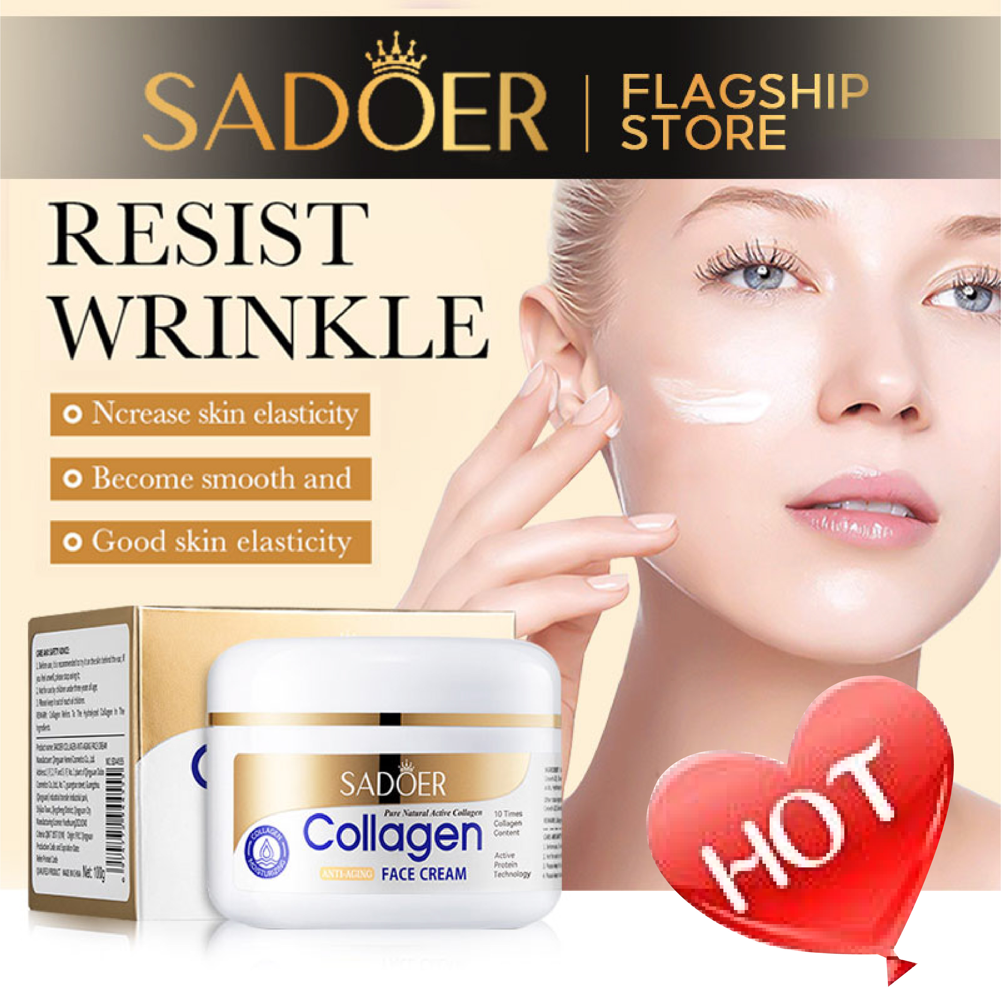 SADOER Collagen Firming Mask Vitamin C Whitening Soothing Facial Mask Hydrating and Moisturizing ...